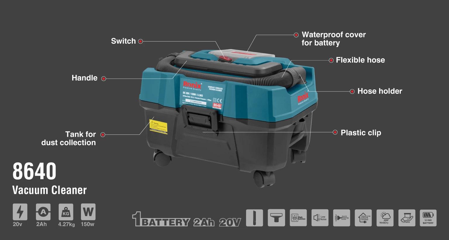 Kompakt sladdlös dammsugare